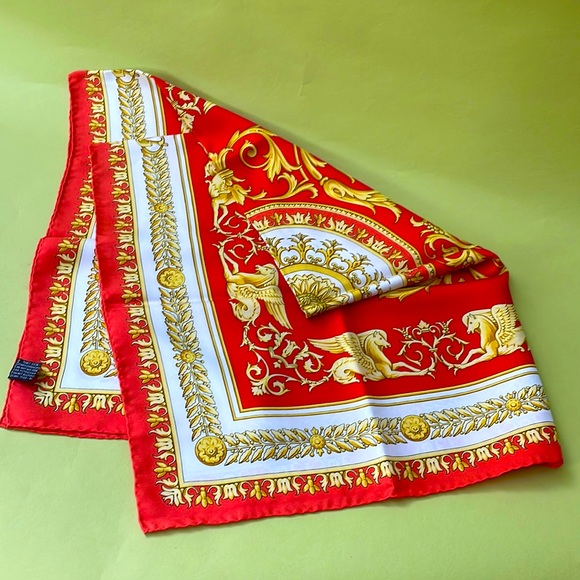 Versace | Accessories | New Vintage Bright Multicolored Versace Silk ...
